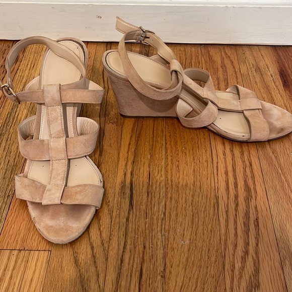 J. Crew | Shoes | J Crew Tan Suede Wedge Sandals B | Poshmark